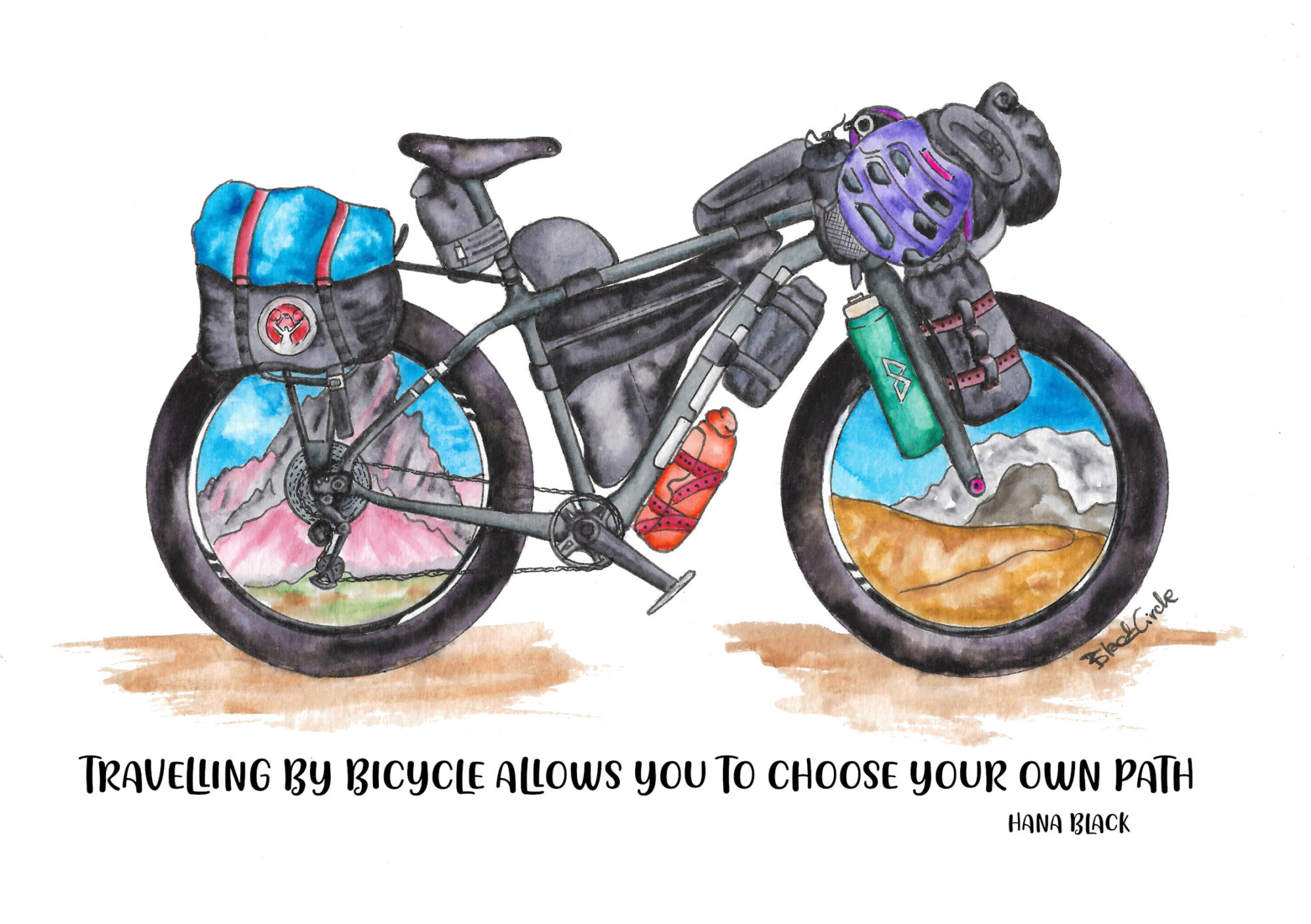 Gosia Black's Bikepacking Rig Watercolors - BIKEPACKING.com