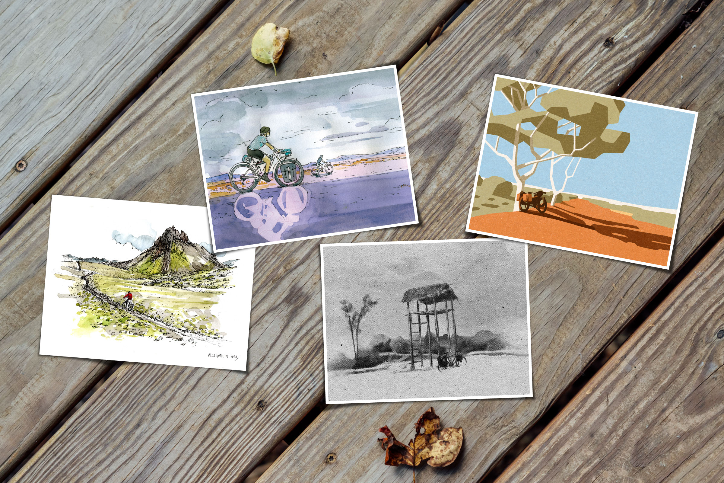 Four Artist Print Postcards with Every Copy of The Bikepacking Journal ...